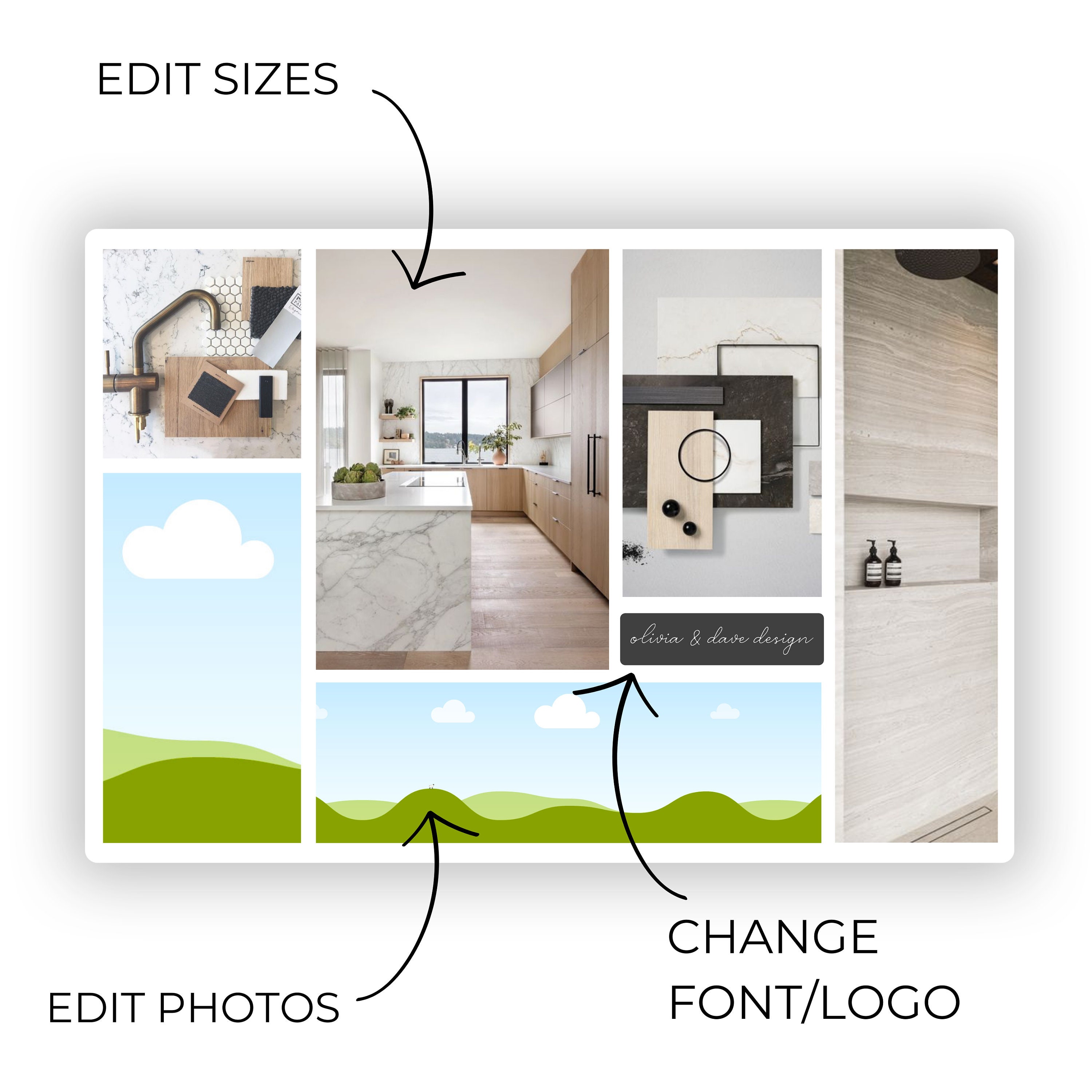 Interior Designer Moodboard Template, Canva Editable Moodboard ...