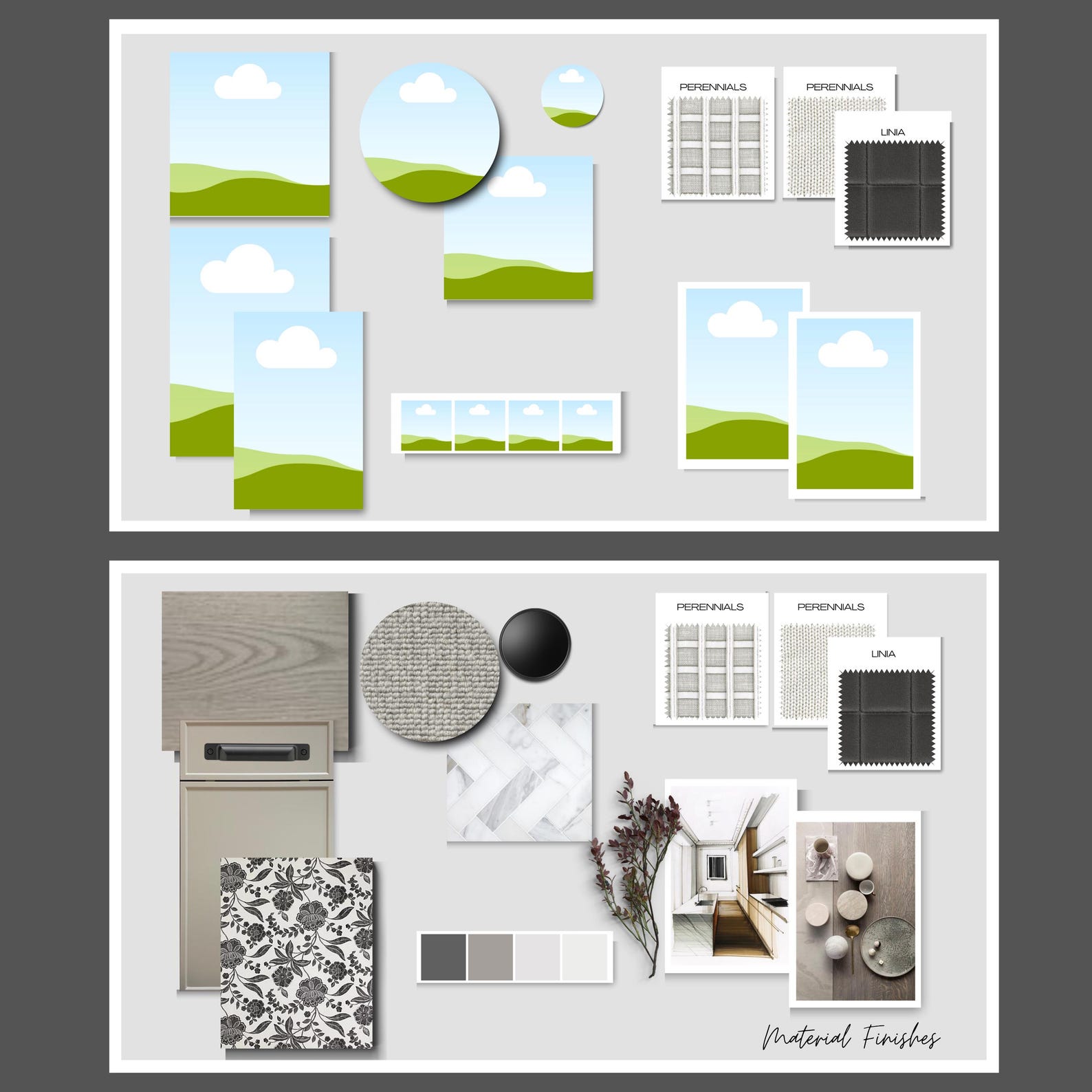 Interior Design Canva Finishes Board Mood Board Template, Edit in Canva ...