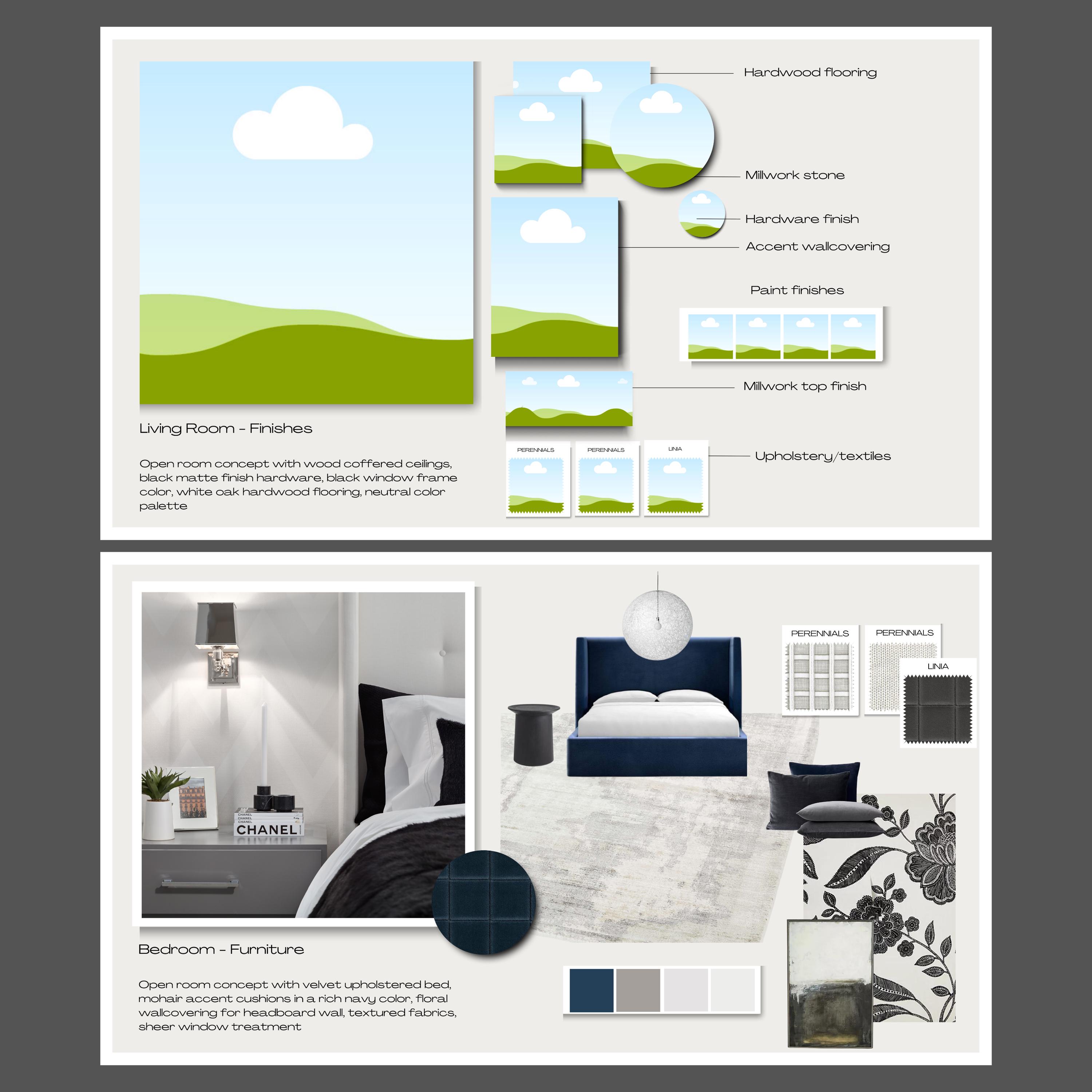 Furniture & Finishes Mood Board Canva Template • Editable FF and E ...