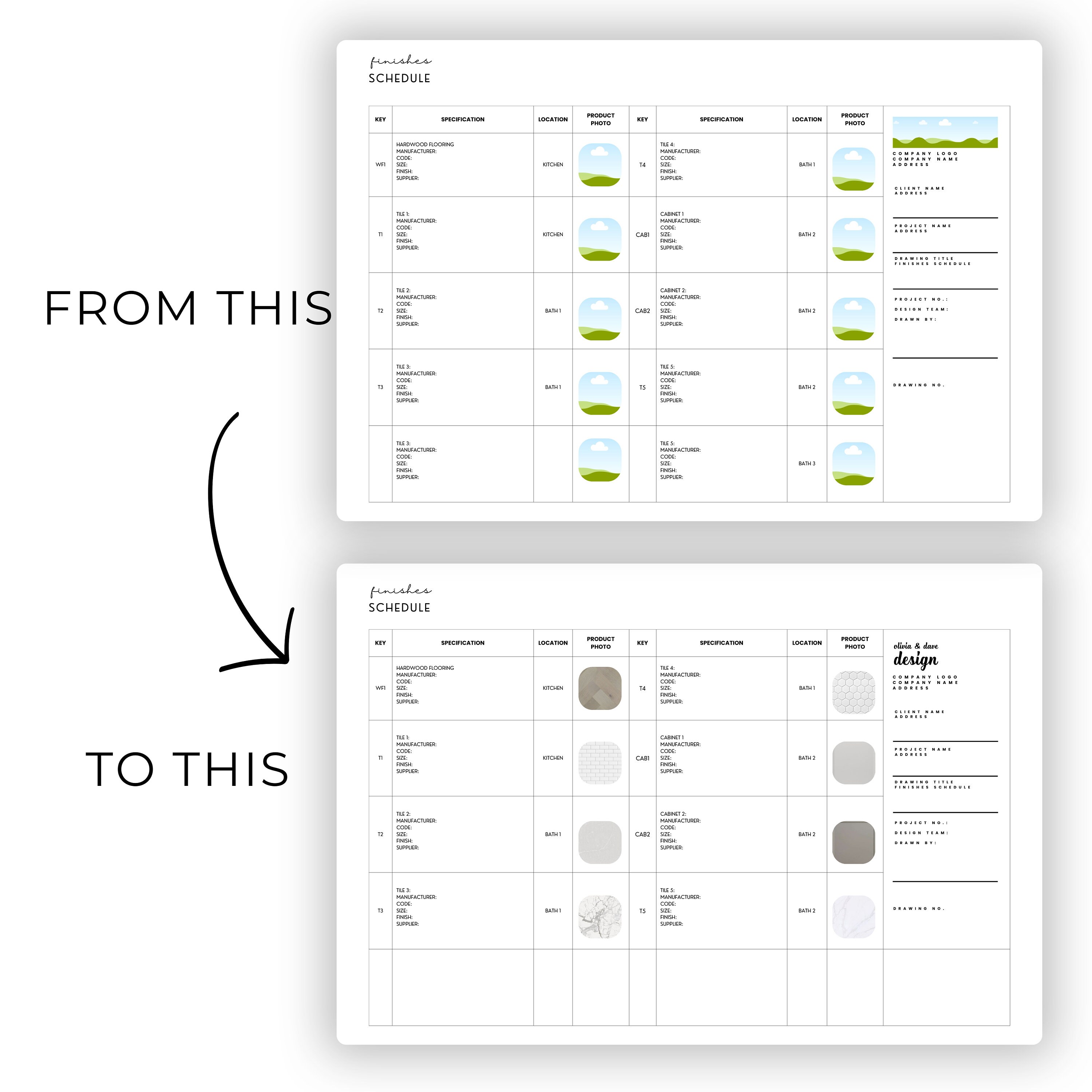 Interior Design Schedule Template, Fully Editable With Canva, Fixture ...