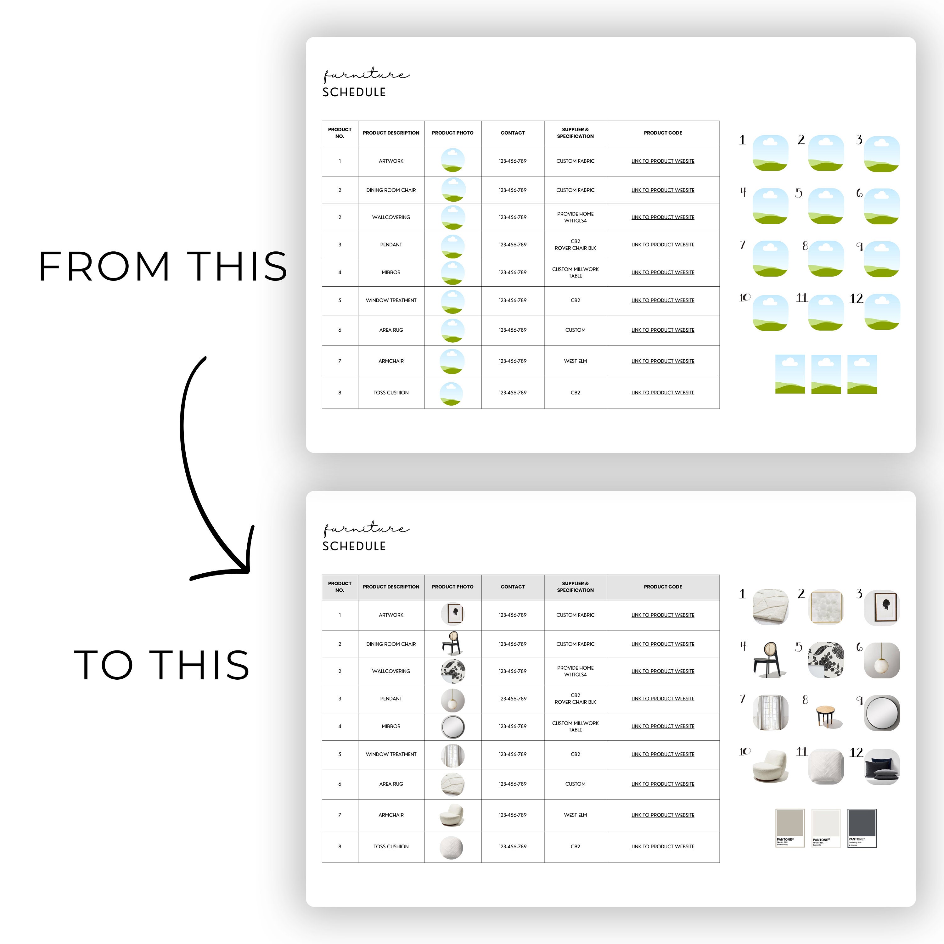 Interior Design Schedule Template, Fully Editable With Canva, Fixture ...