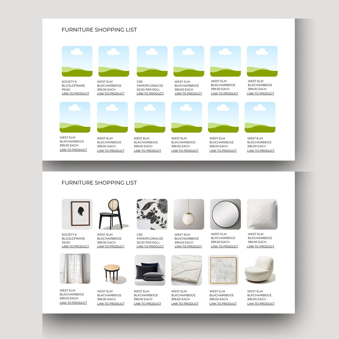 Interior Design Shopping List Template: Modern Minimalist Canva ...