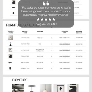 Interior Design Schedule Template, FF&E Canva Template, Edit in Canva ...