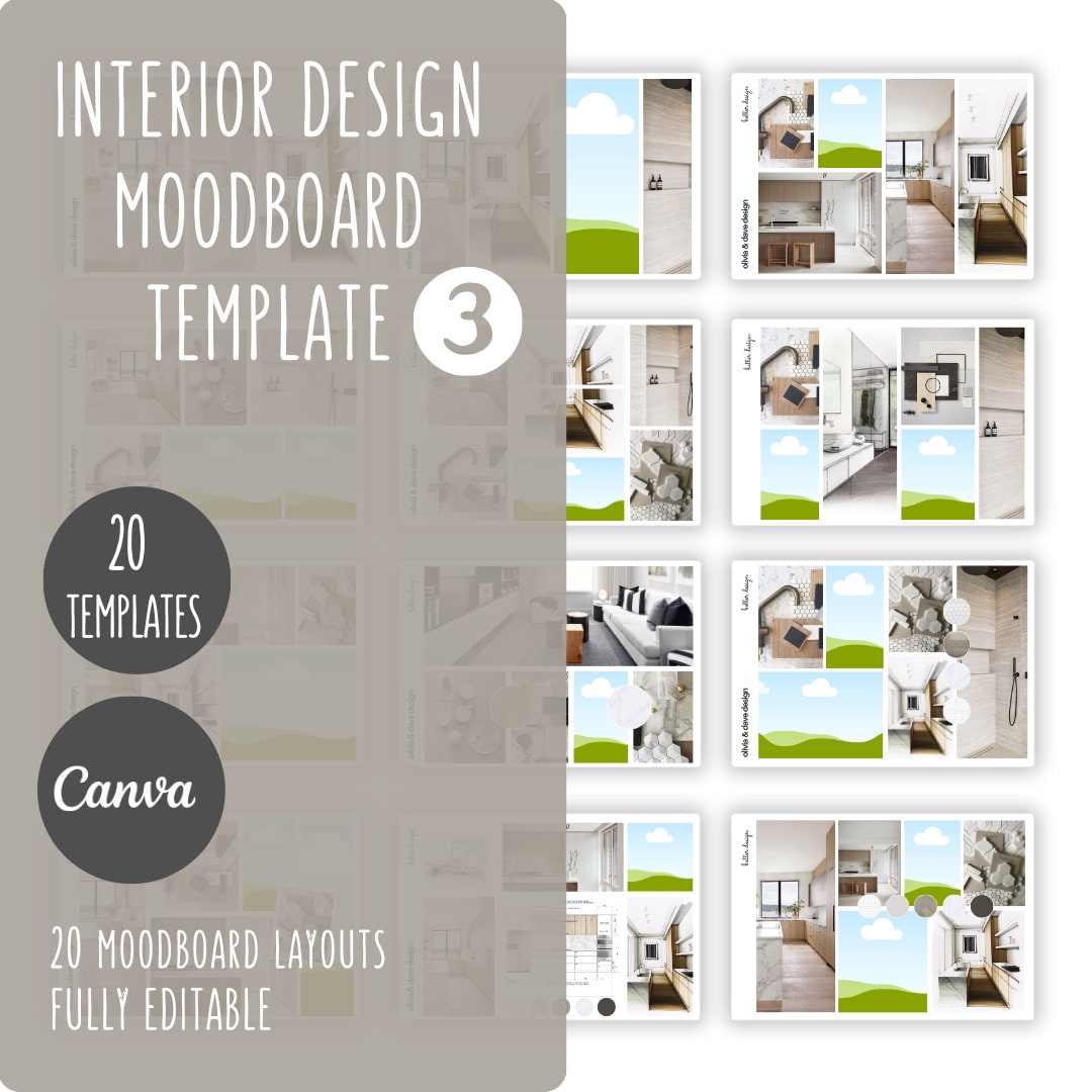 Interior Designer Moodboard Template Canva Editable - Etsy