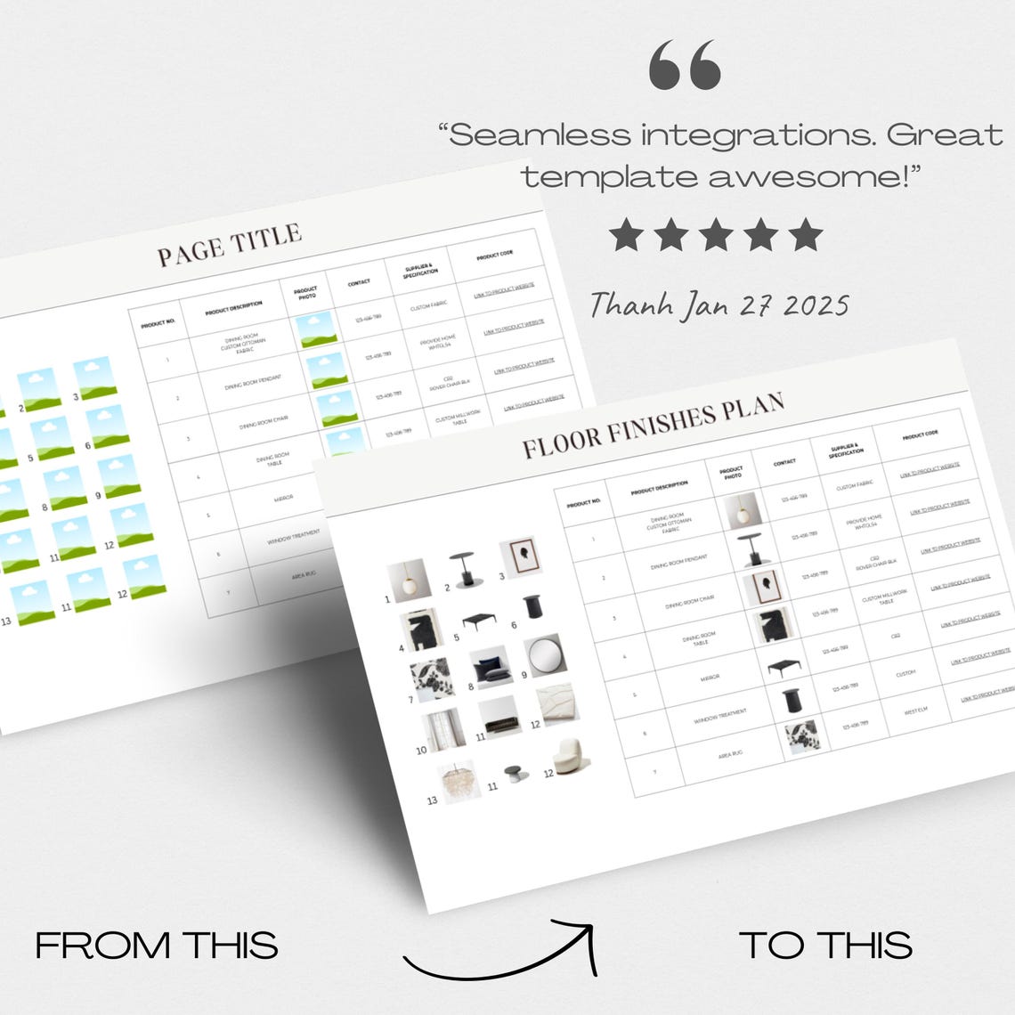 Interior Design FF&E Schedule Template: Editable Canva Shopping List - Etsy