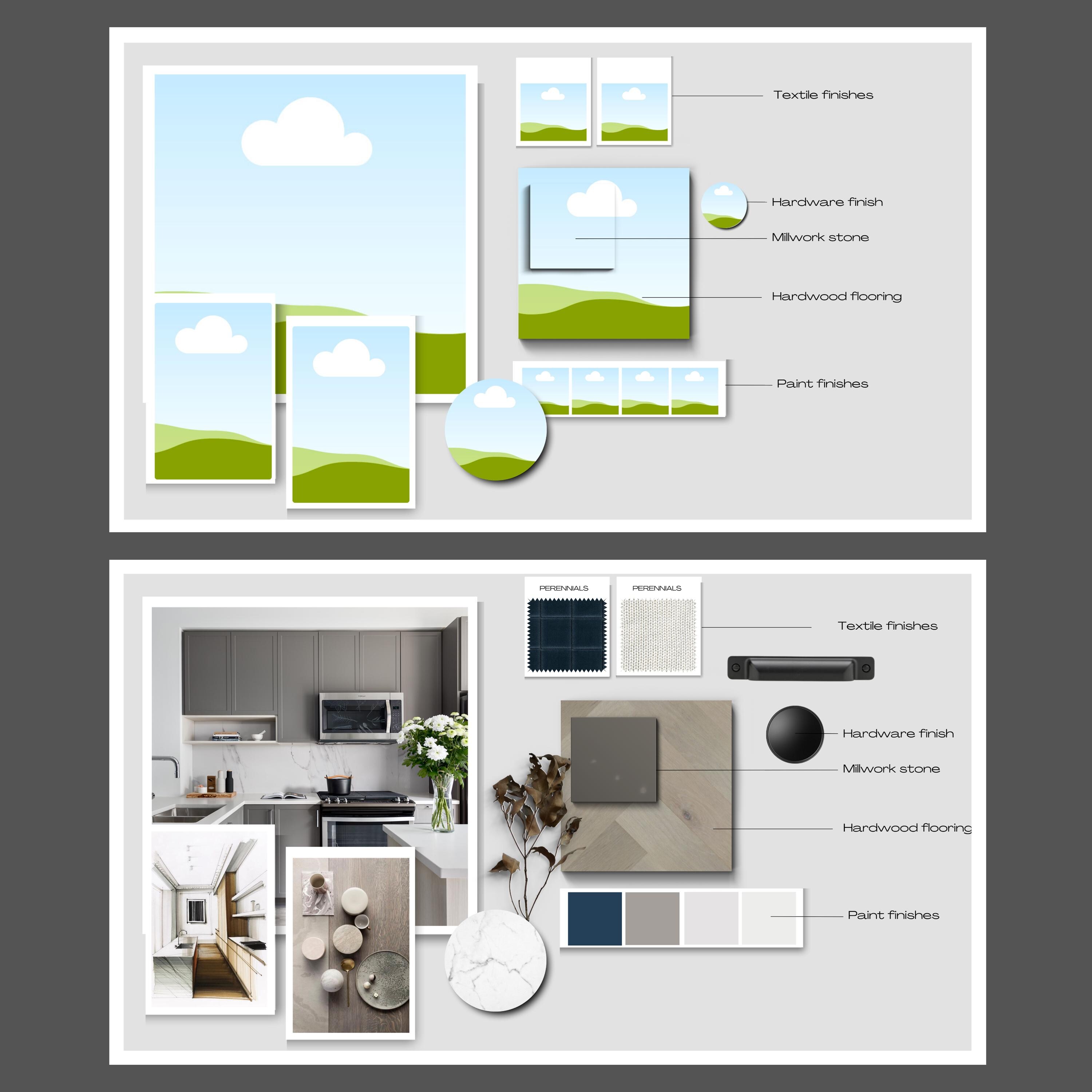 Interior Design Canva Finishes Board Mood Board Template, Edit in Canva ...