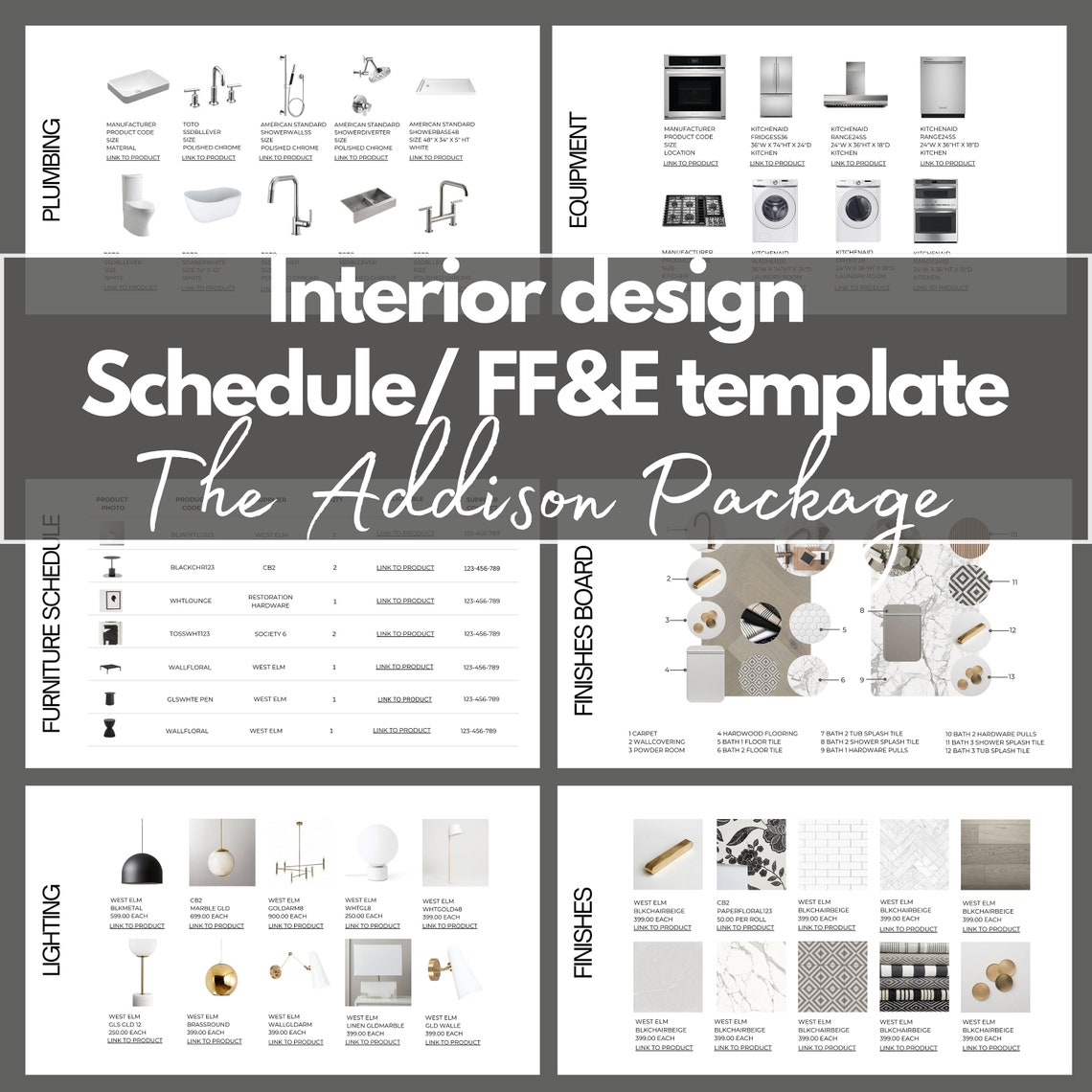 Interior Design Schedule Template, Fully Editable With Canva, Fixtures ...