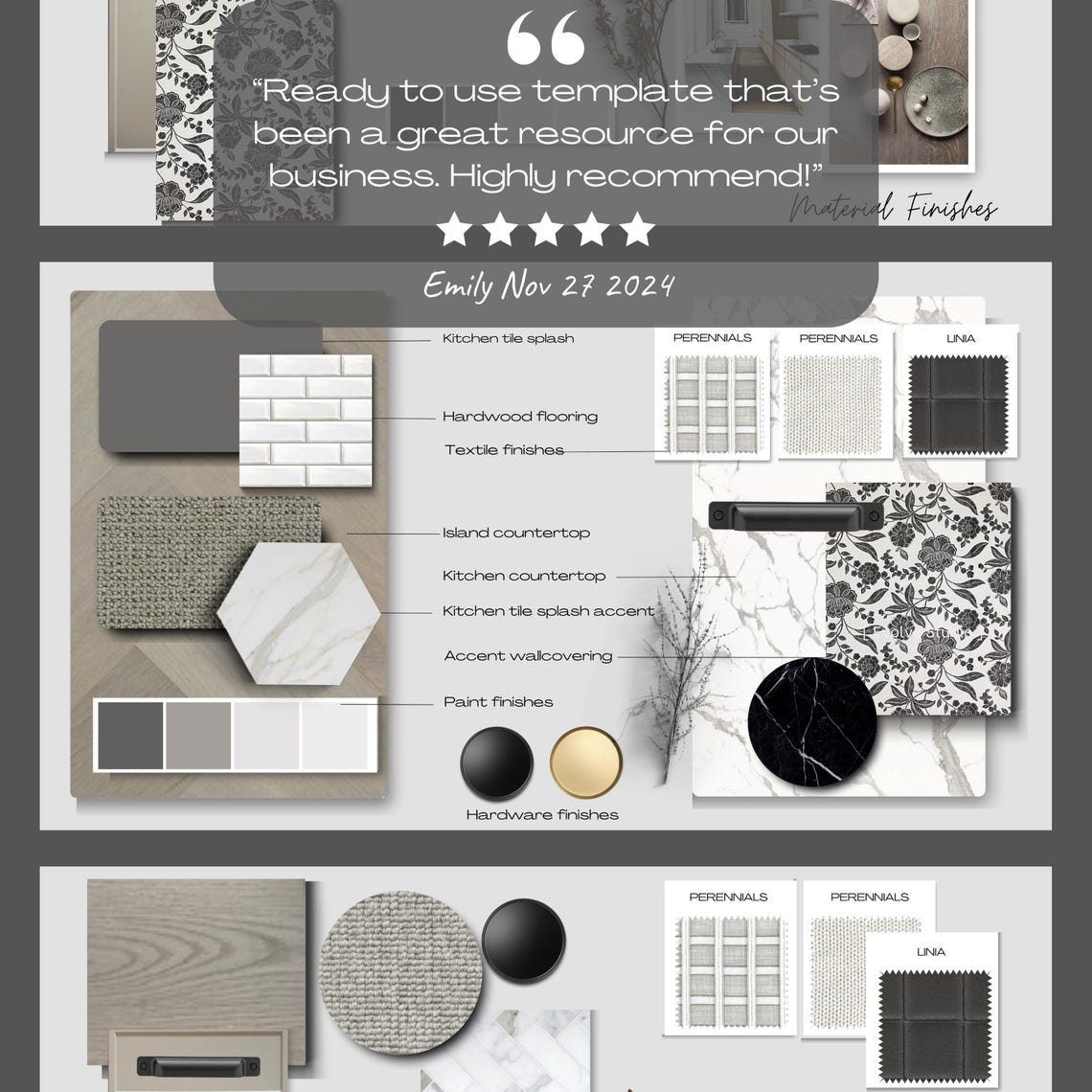 Interior Design Canva Finishes Board Mood Board Template, Edit in Canva ...