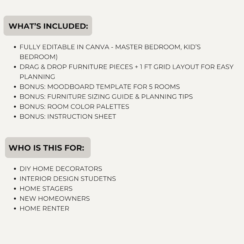 Bedroom Planner Template Canva, Drag and Drop Furniture Layout, Scale ...