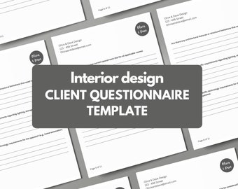 Interior Designer Client Questionnaire Template Onboarding Questions ...