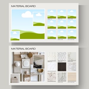 Interior Design Canva Editable Moodboard Template, Bathroom and Kitchen ...