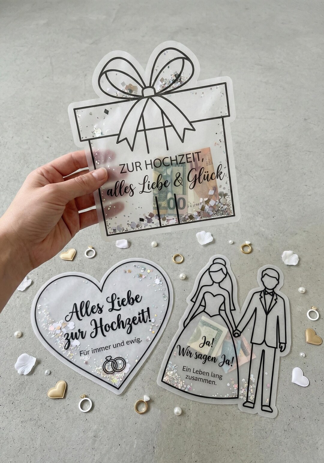 Wedding Shaker Card Template | DIY Money Gift and Voucher Packaging ...