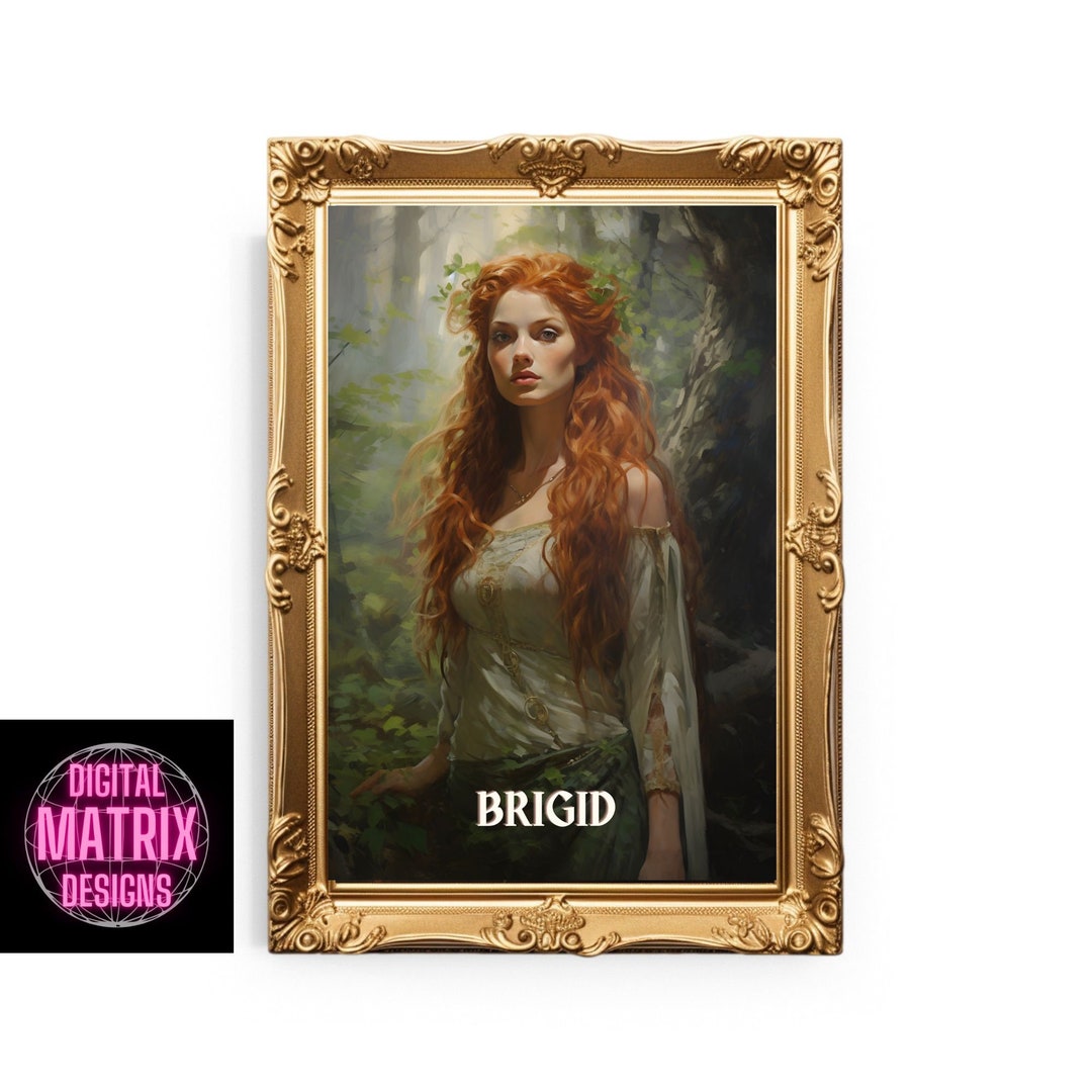 Brigid Celtic Goddess Wall Art Oil Painting Irish Mythology Prints Painting Mystical Poster ...
