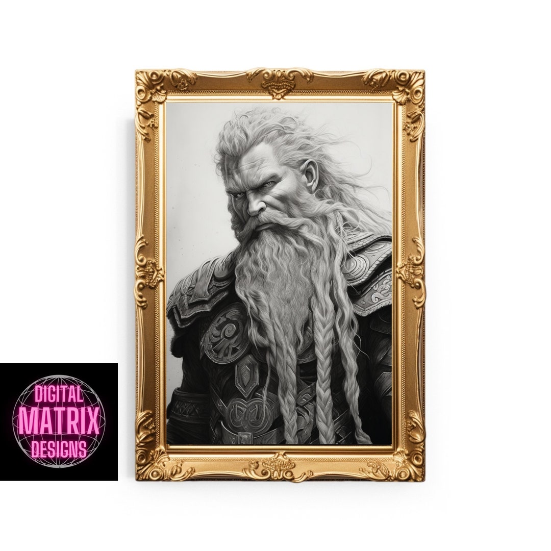 Norse God Thor Art Print Viking Wall Art Norse Mythology Gods Nordic ...