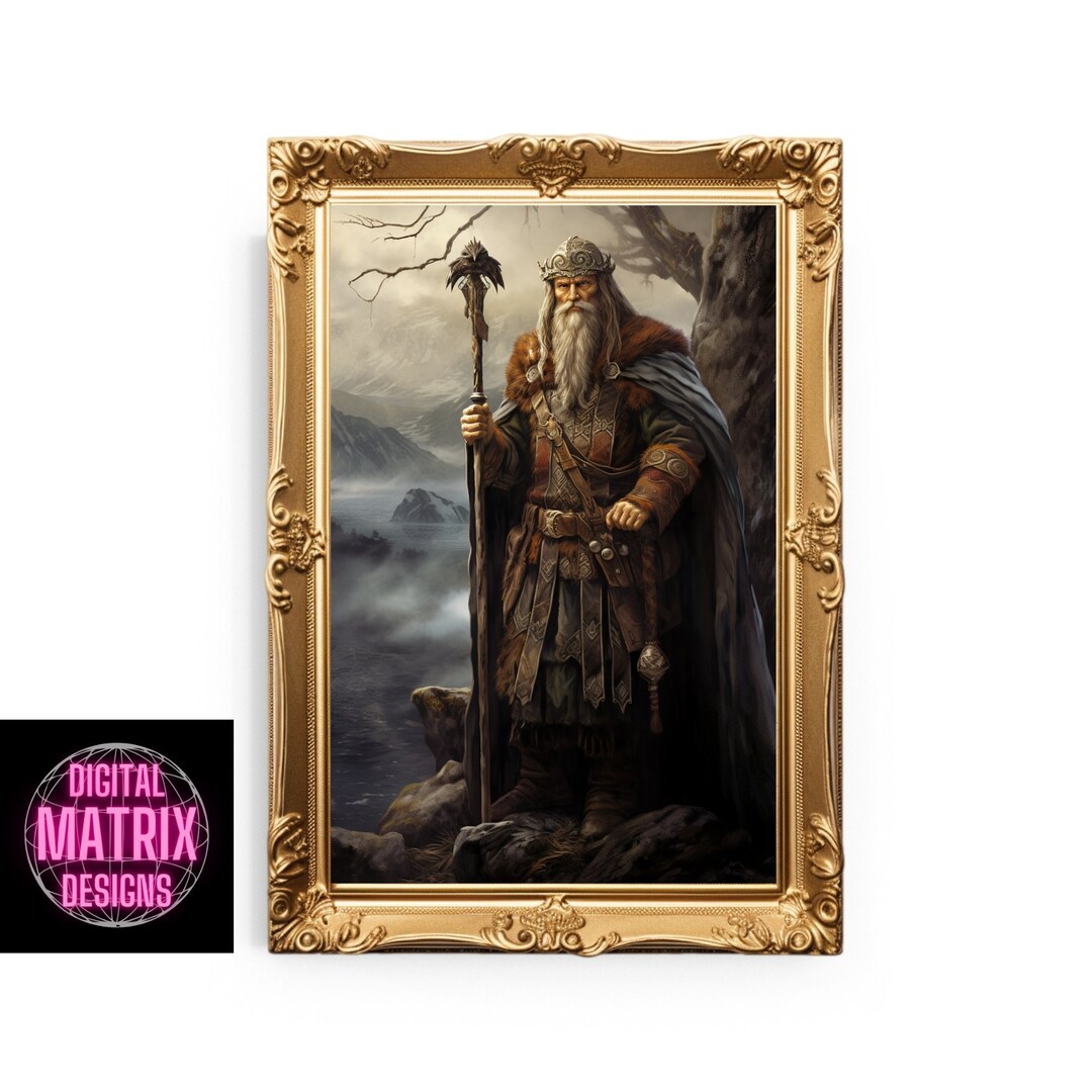 Norse God Odin Art Print Viking Wall Art Norse Mythology Gods Nordic ...