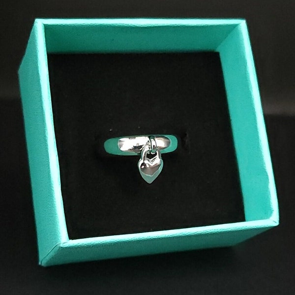 Heart Charm Ring - Etsy