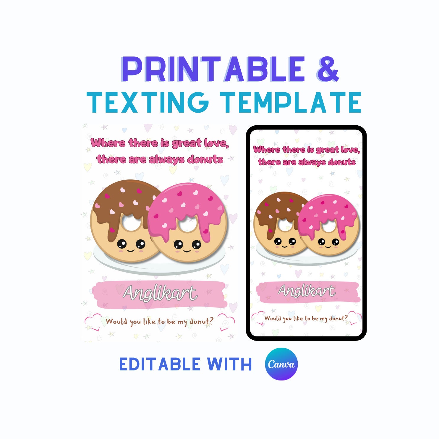 Valentine's Day Card Valentine Card Template Anniversary Card Wedding ...