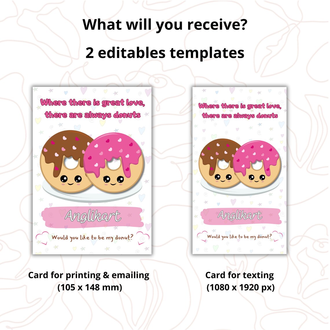 Valentine's Day Card Valentine Card Template Anniversary Card Wedding ...