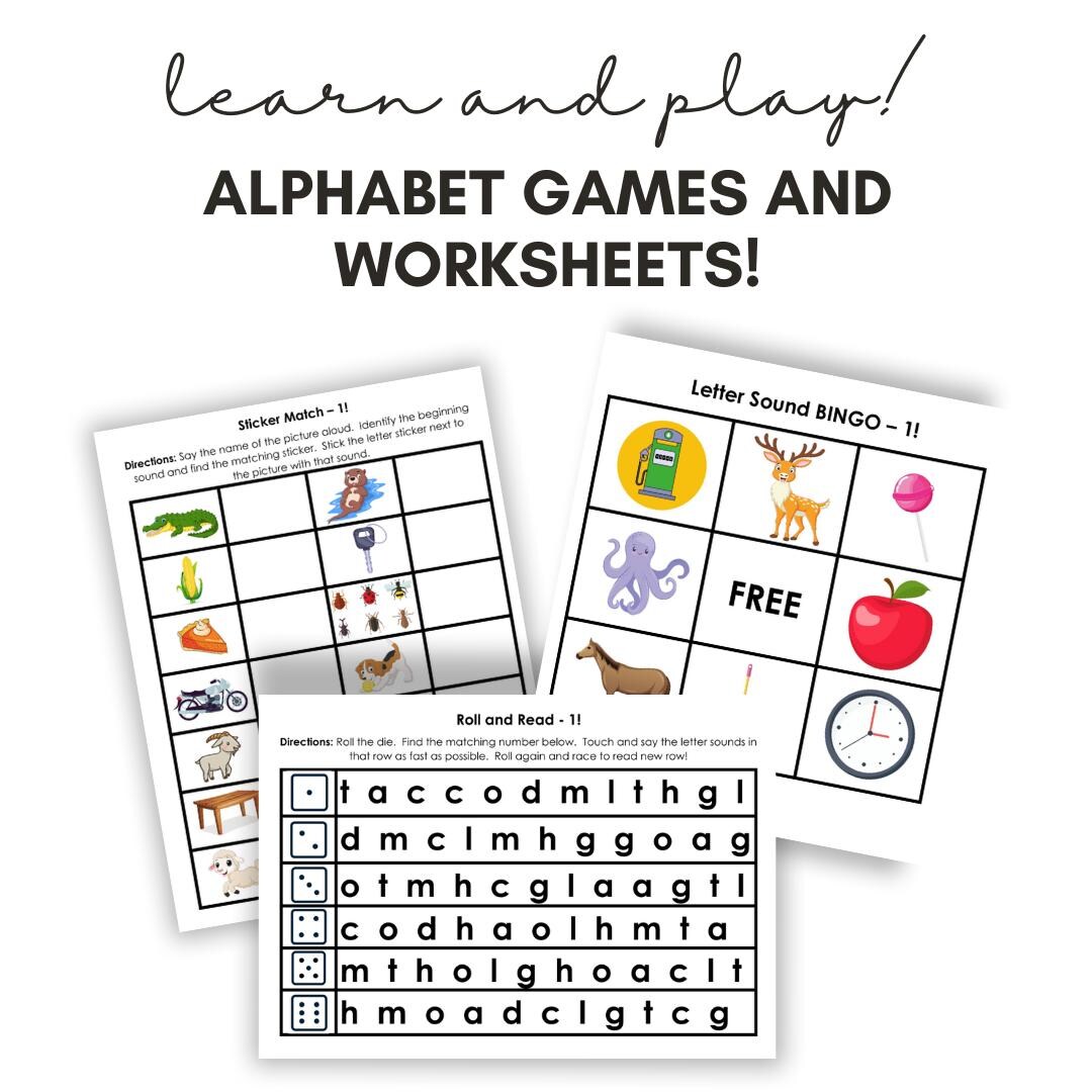 Alphabet Worksheets and Games Bundle - Etsy