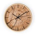 Wood Neutral With Black Wall Clock 10 Inch Round Battery Operated Clock ...