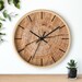 Wood Neutral With Black Wall Clock 10 Inch Round Battery Operated Clock ...