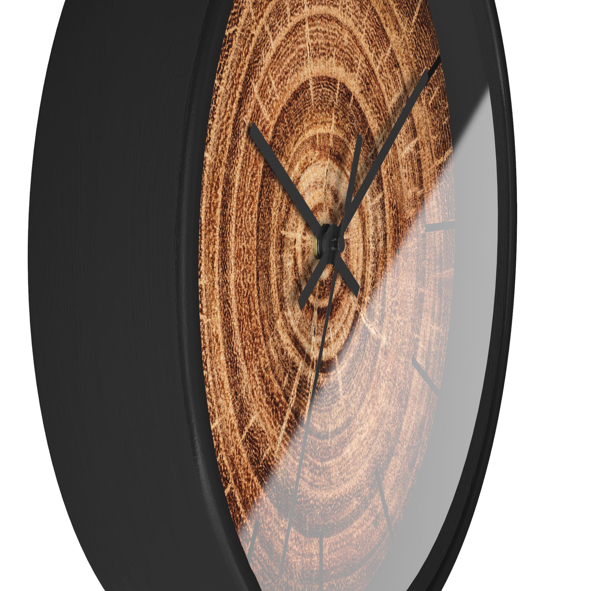 Clock Wood Grain Wall Clock 10 Inch Round Battery Silent Operation ...
