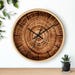 Clock Wood Grain Wall Clock 10 Inch Round Battery Silent Operation ...