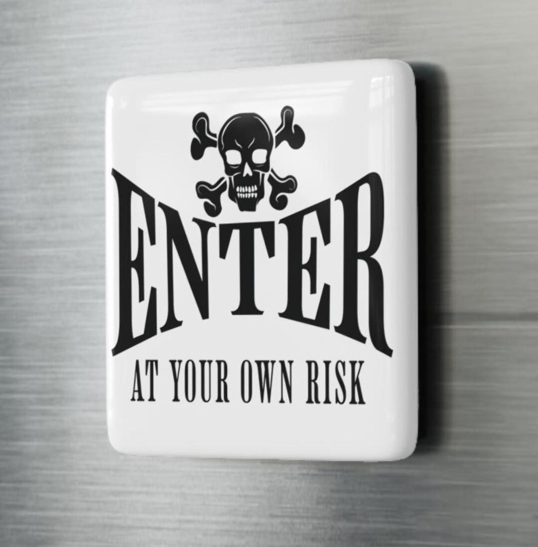 Skull Design Magnet, Perfect for Halloween Decor, Enter at Your Own ...