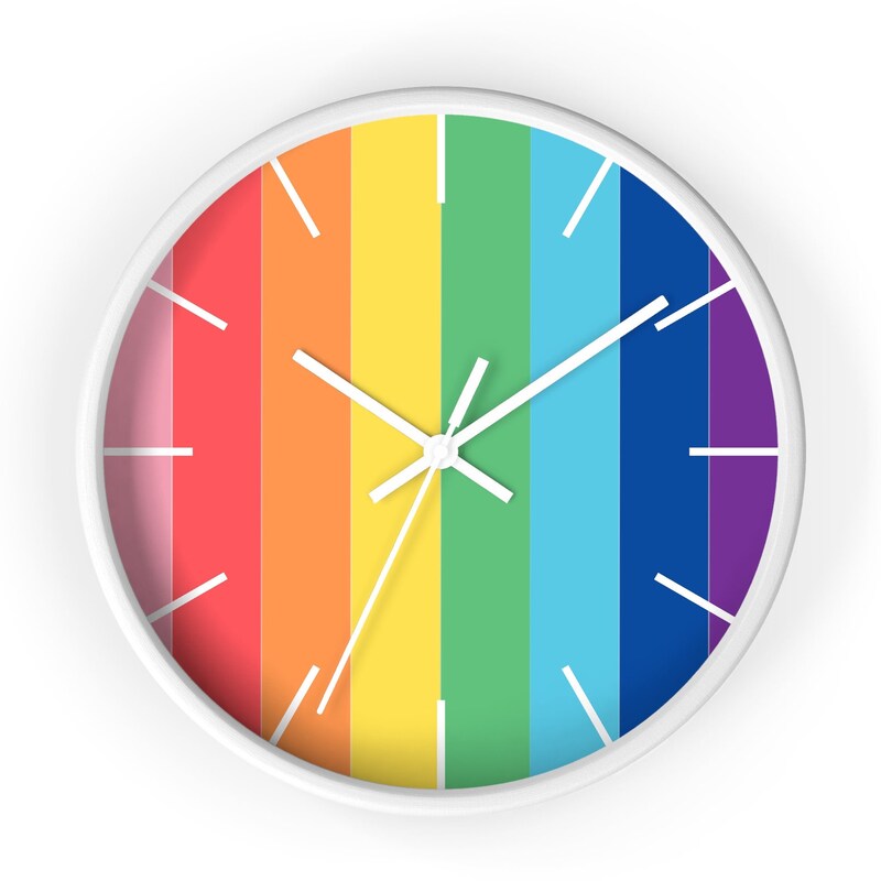 Rainbow Wall Clock - Etsy