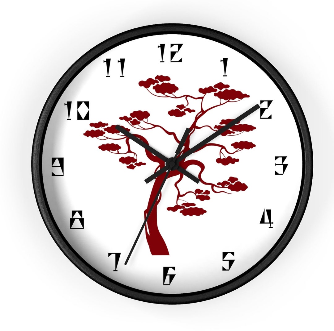 Japanese Style Wall Clock 10 Inch Round Battery Operated Silent ...