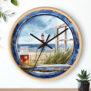Lighthouse Wall Clock Great 10 Inch Battery Wall Clock for Any Room ...