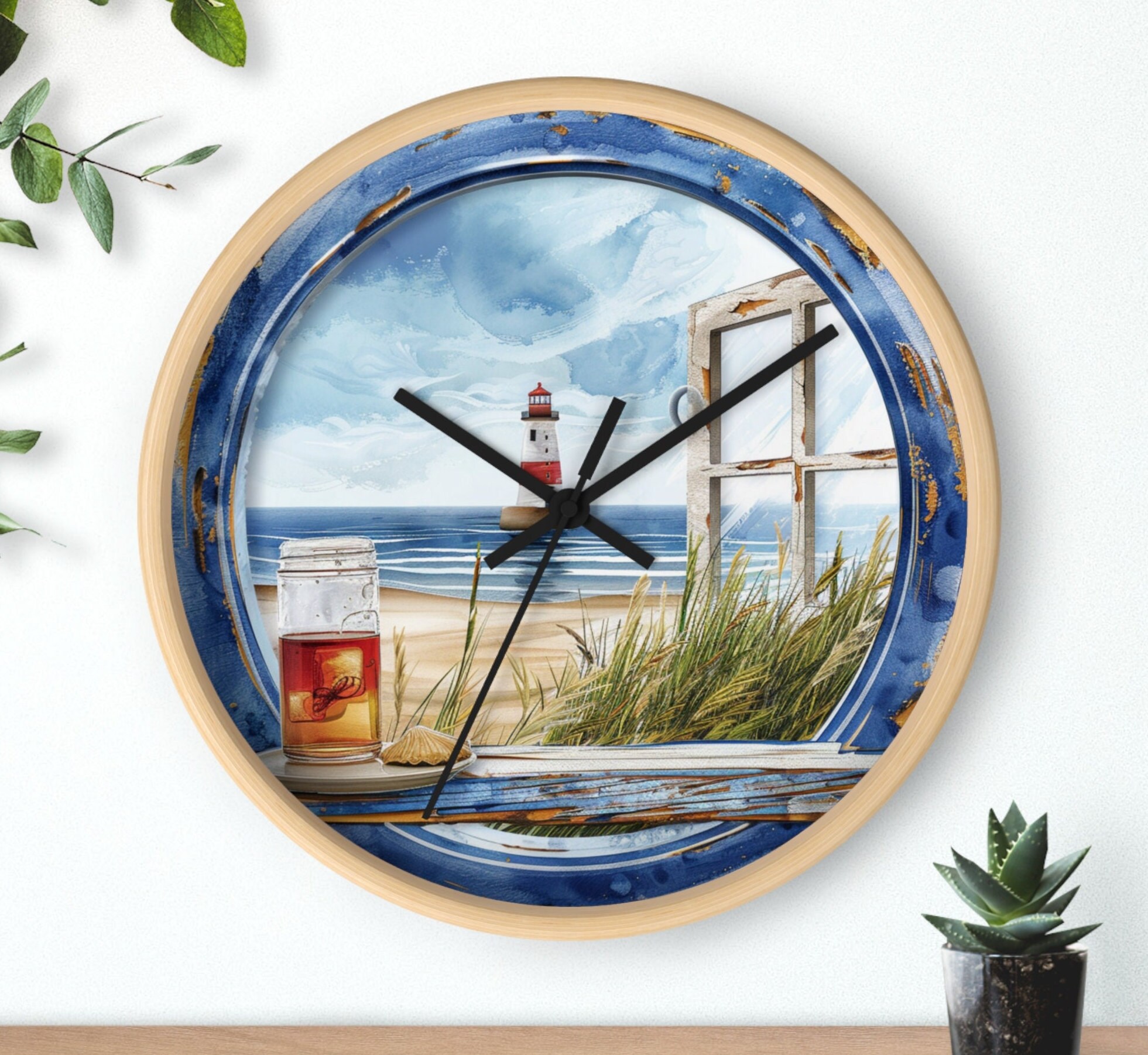 Lighthouse Wall Clock Great 10 Inch Battery Wall Clock for Any Room ...