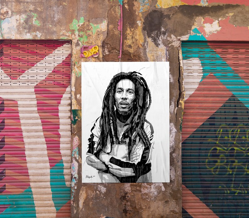 Portrait of Bob Marley - Etsy