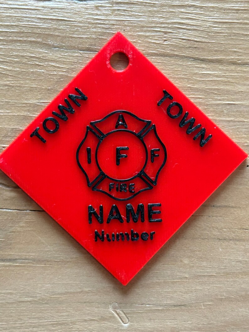 Custom Firefighter Gear ID Tag Personalized Helmet ID Durable Mask Bag ...