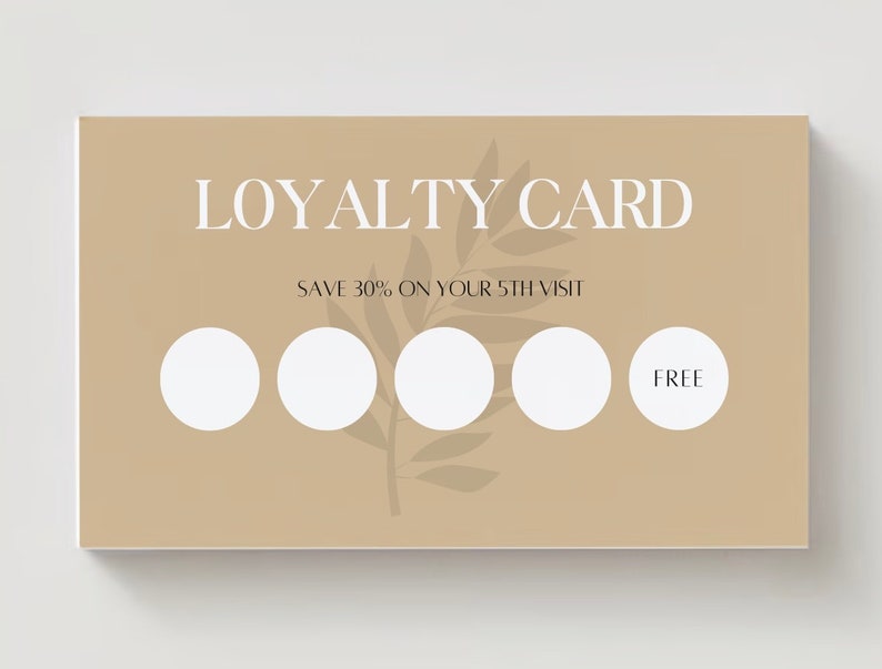 Loyalty Card Template, Editable, Customer Reward Card, Minimal Design ...