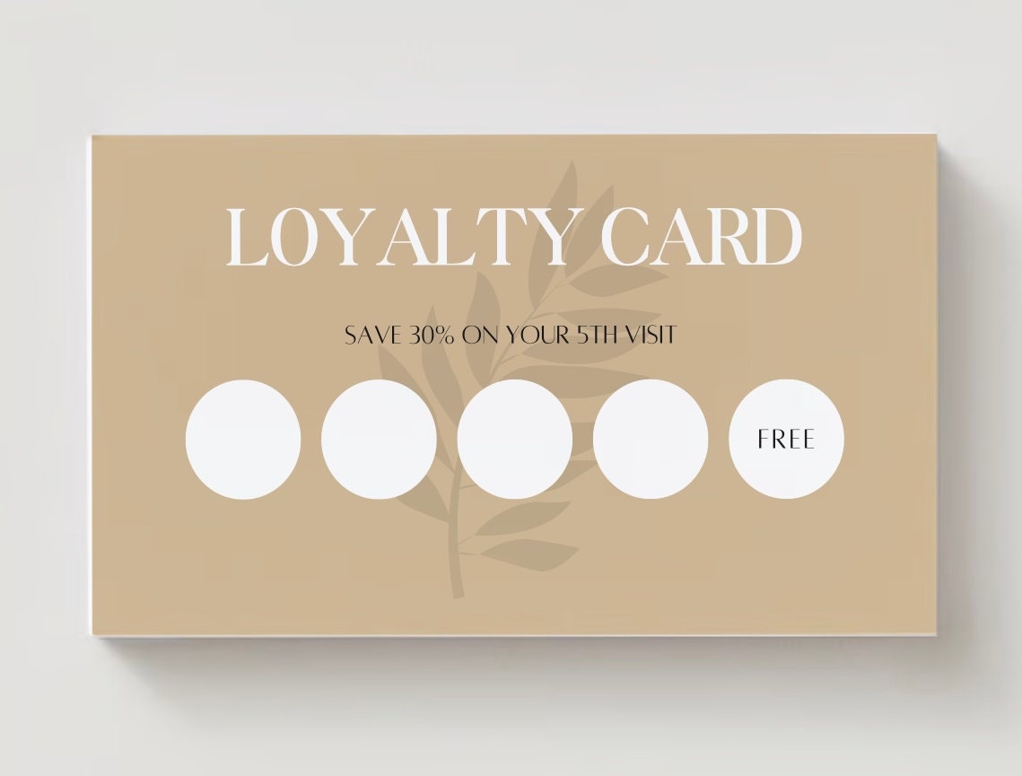 Loyalty Card Template, Editable, Customer Reward Card, Minimal Design ...