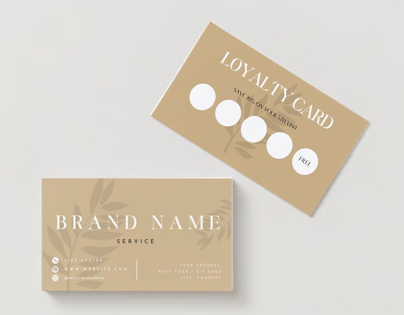 Loyalty Card Template, Editable, Customer Reward Card, Minimal Design ...