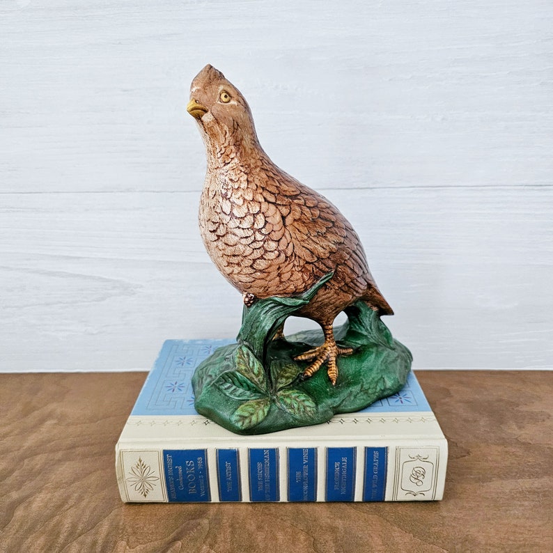 Vintage Large Holland Mold Ceramic Quail Figurine Brown and Green Mid ...