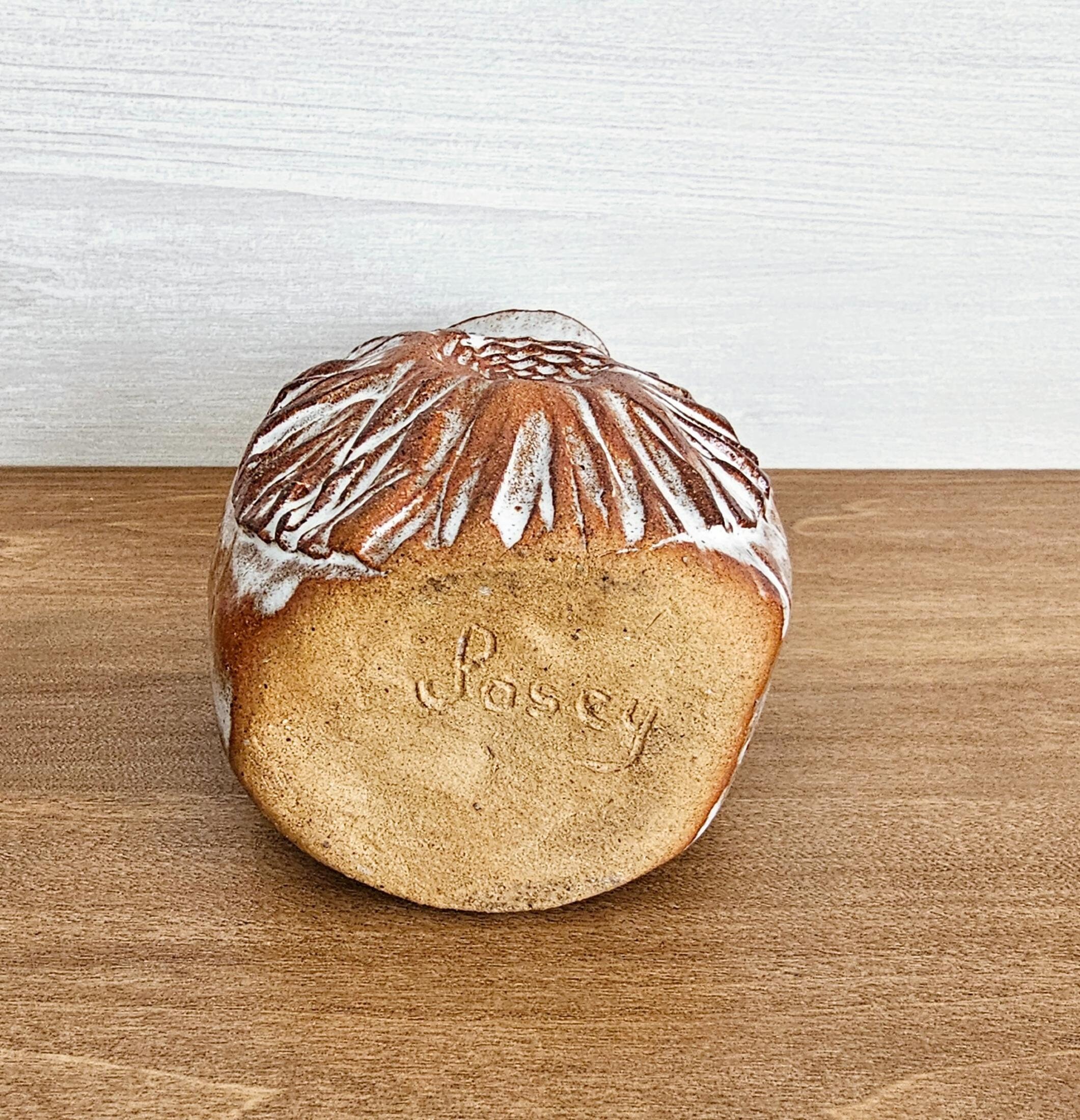 Studio Pottery Floral Vase Brown and White Signed Posey 5.5 - Etsy