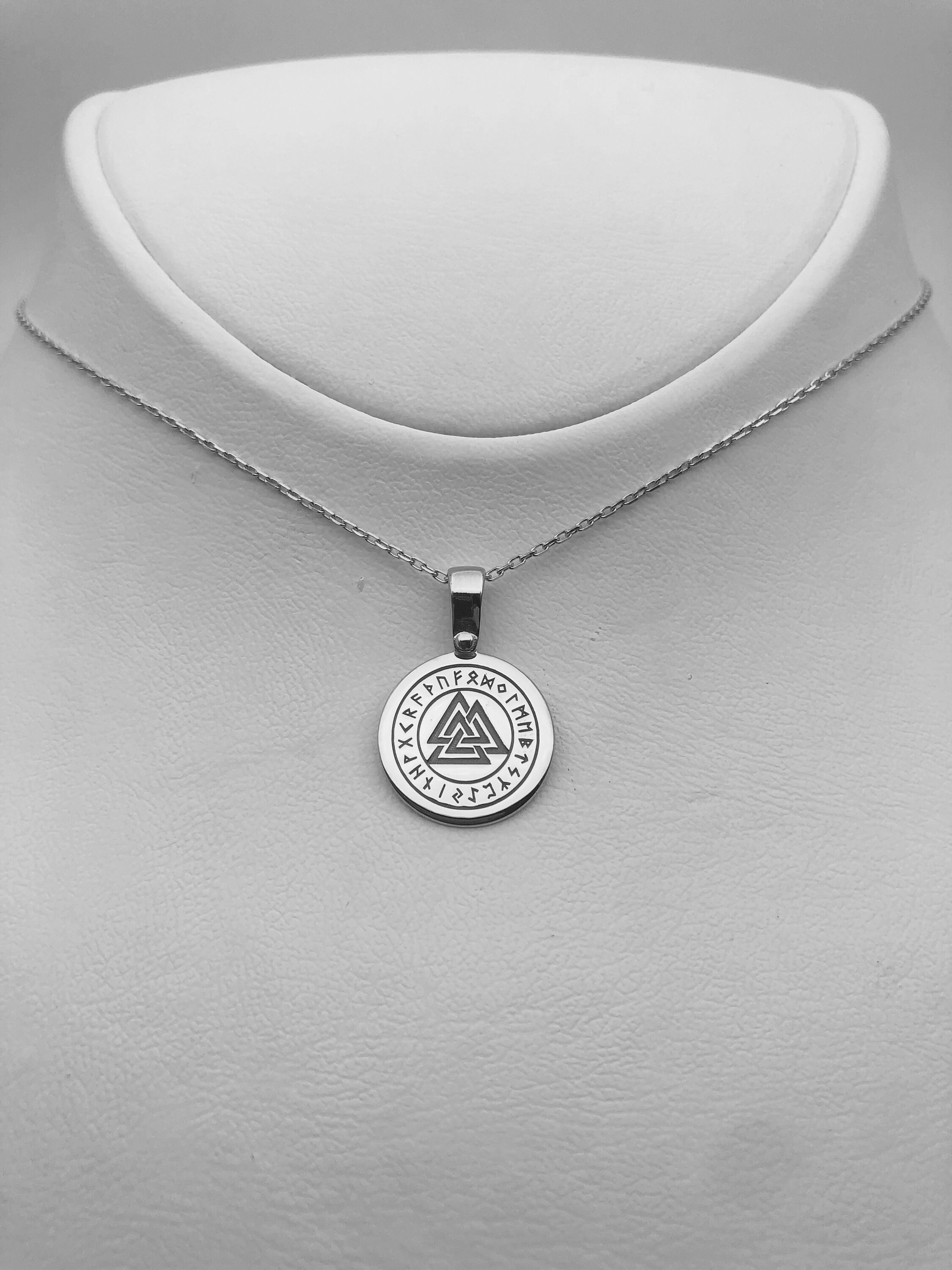 Dainty Viking Necklace, 14K Gold Odins Triangle Knot Necklace, Handmade ...