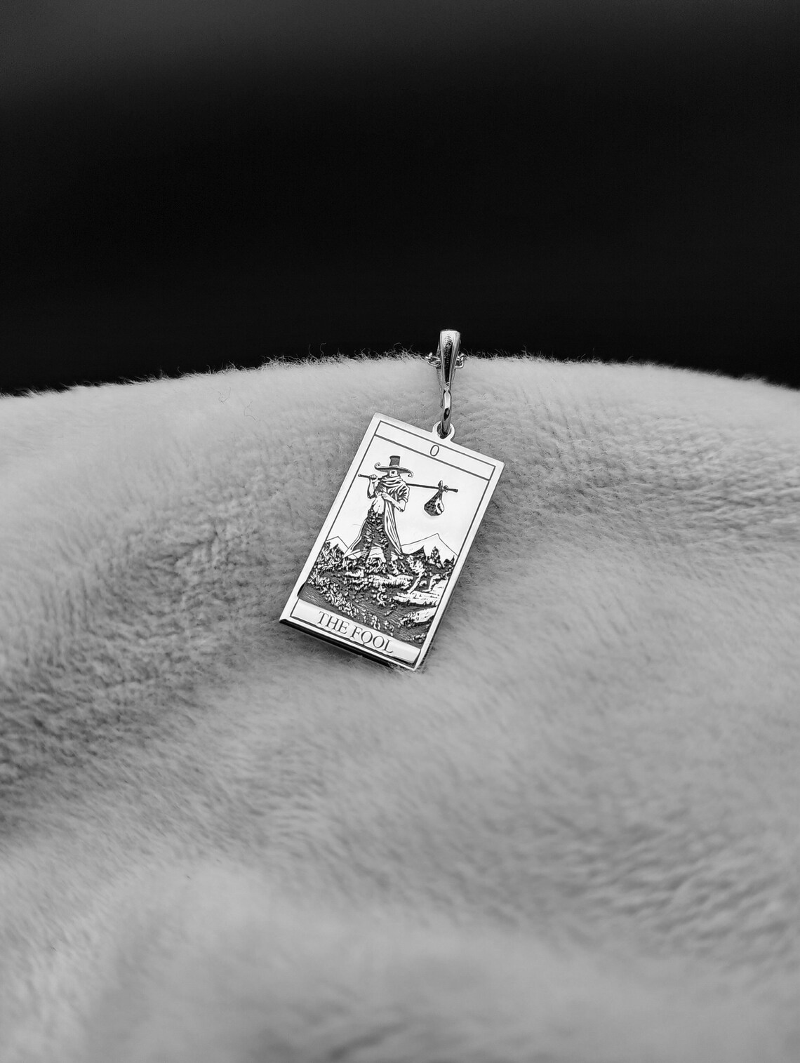 The Fool Tarot Card Necklace, 14K Solid Gold Spiritual Necklace ...