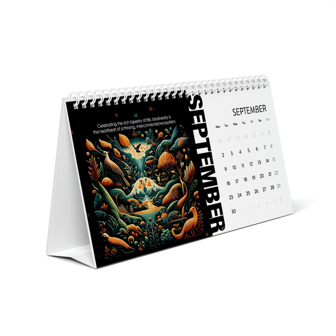 2024 Sustainability Themed Calendar, Illustration Calendar, Christmas ...