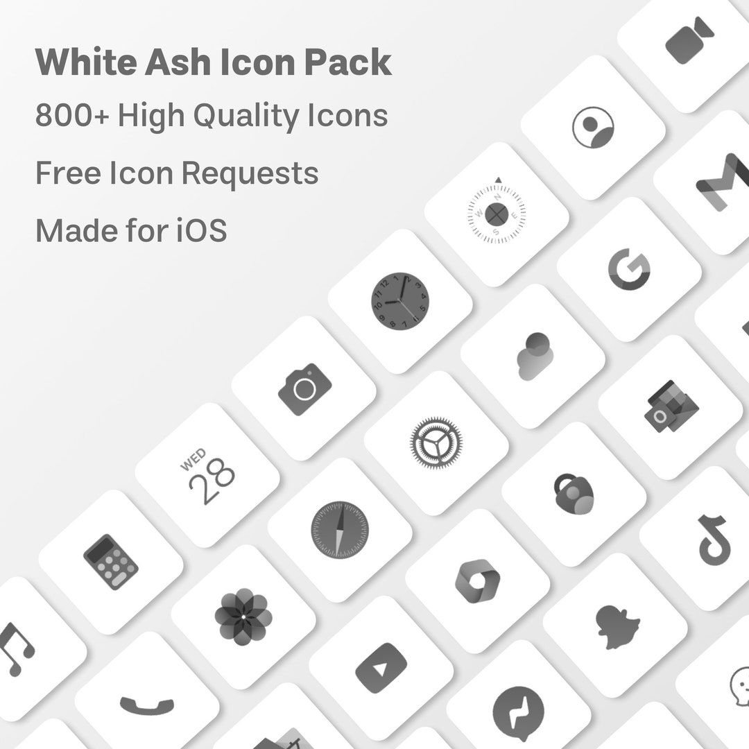 White Ash Icon Pack – Includes 800+ Icons and Free Custom App Icon ...