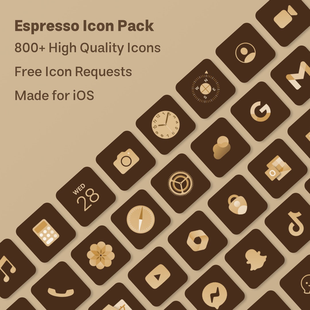 Espresso Icon Pack – Includes 800+ Icons and Free Custom App Icon ...