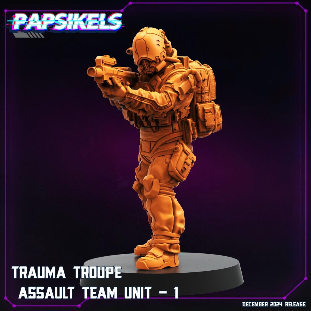Trauma Troupe Assault Team Unit #1 - Sci-fi Battle Miniature for ...