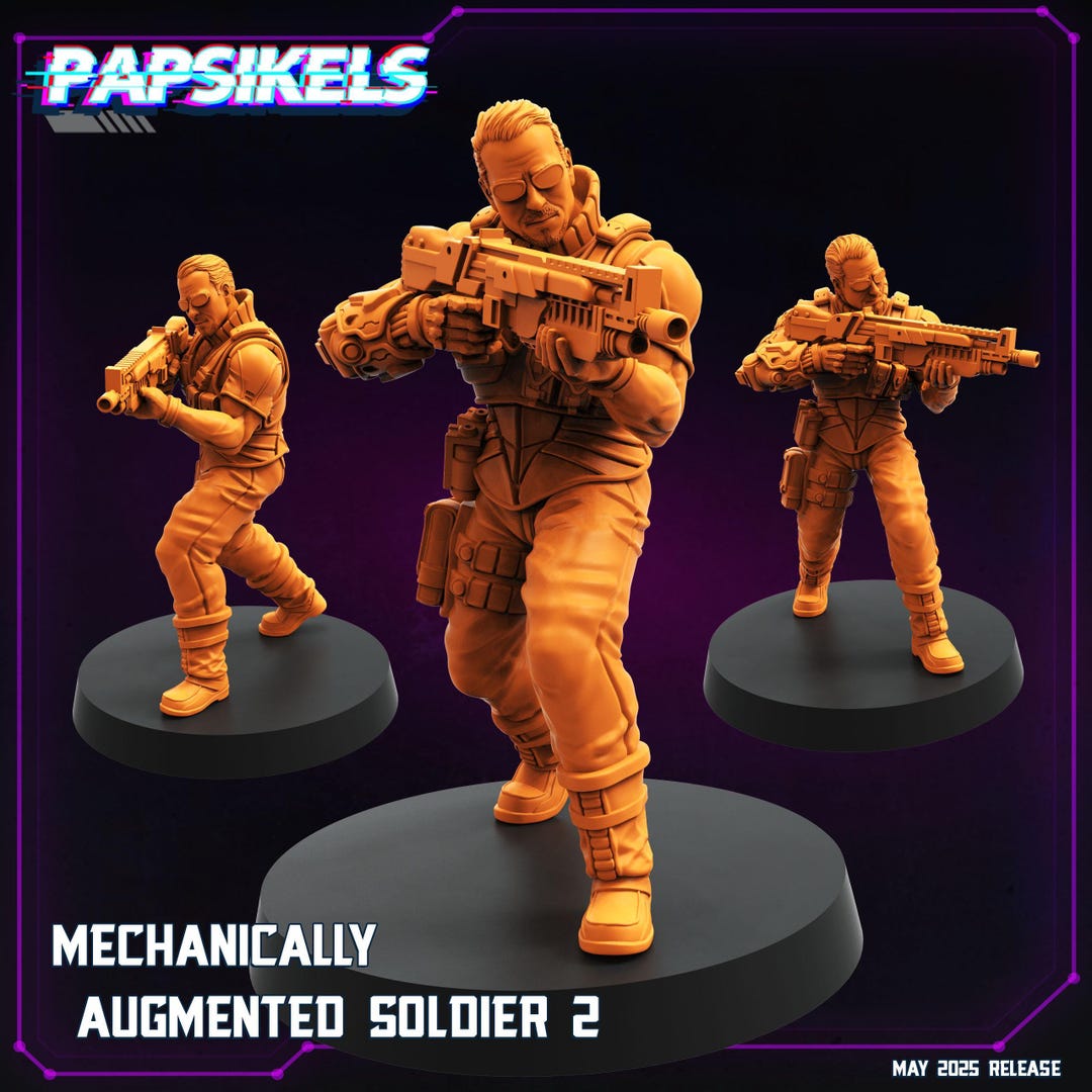Mechanically Augmented Soldier V2 – Cybernetic Infantry Resin Miniature ...