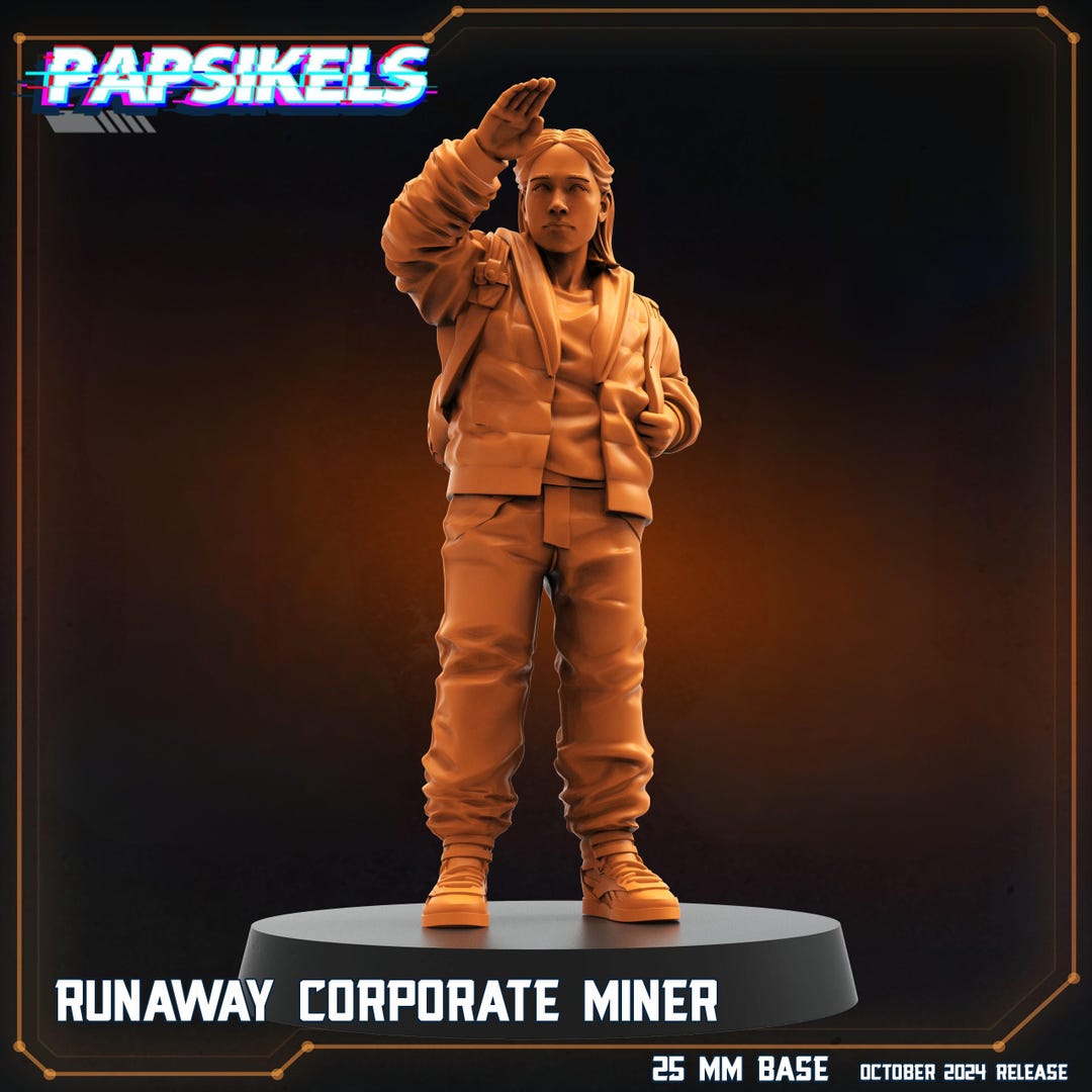Runaway Corporate Miner - Sci-fi and Cyberpunk Battle Miniature for ...