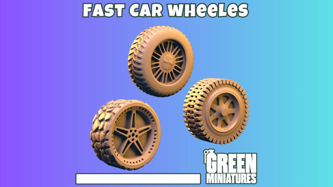 Fast Car Wheels Green Miniatures Post-apocalyptic Tabletop Figures ...