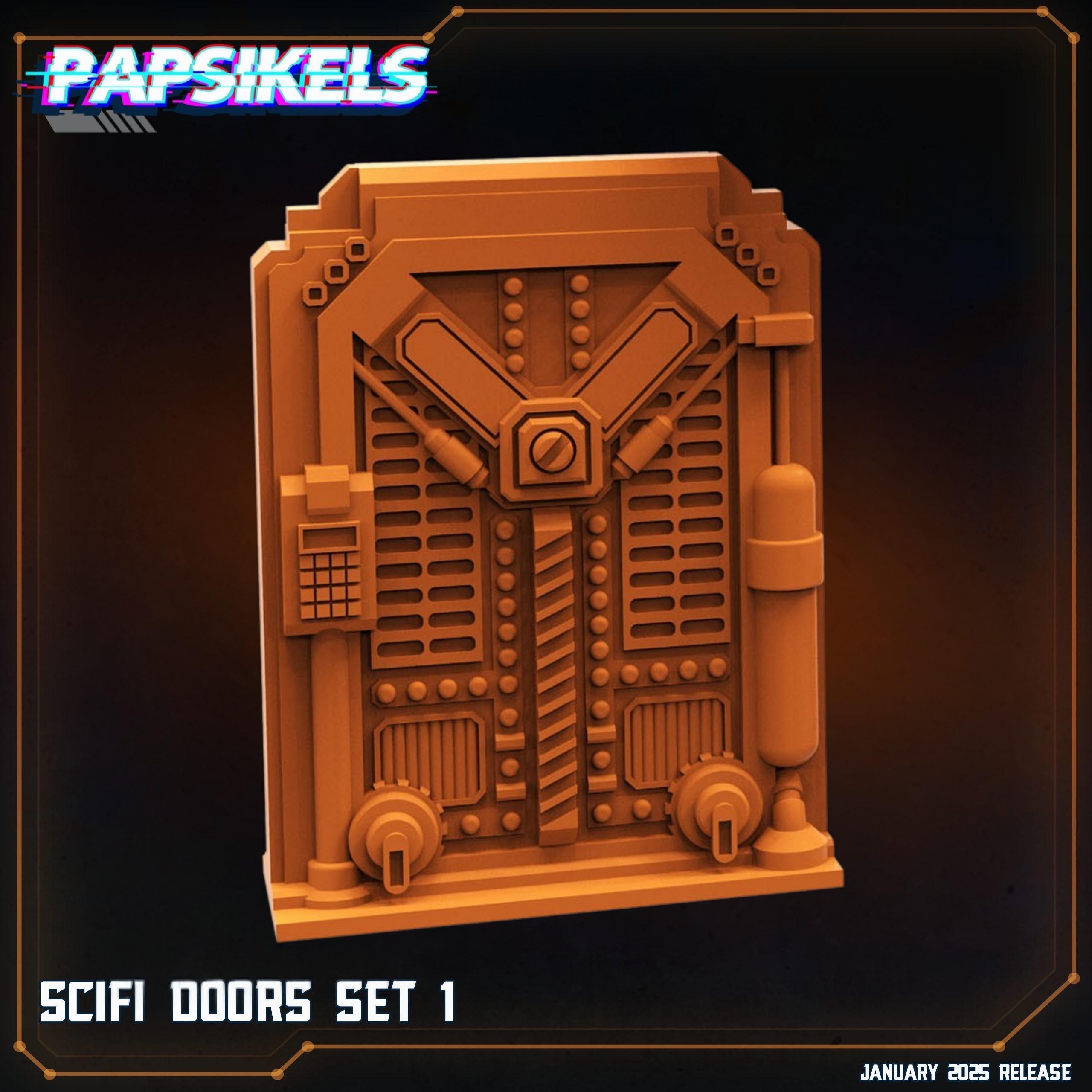 Scifi Doors Set 1 - Cyberpunk & Sci-fi Combat Miniature for Painting ...