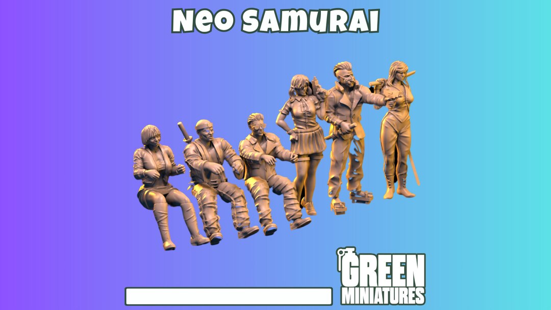 Neo Samurai Green Miniatures Real Edge Cyberpunk Models Shadowrun RPG ...